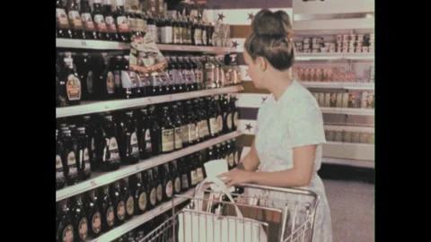 1960s: Close up shots of food label. Pan... | Stock Video | Pond5