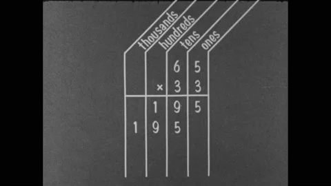 1960s: Column of numbers, multiplication... | Stock Video | Pond5