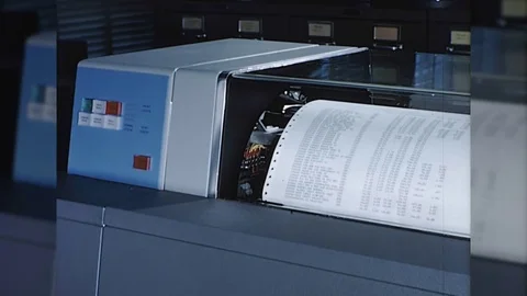 1960s Computer IBM Data Printout Graph P... | Stock Video | Pond5