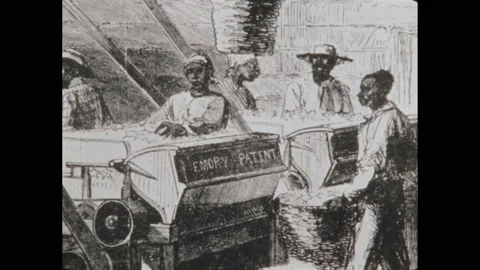 1960s: Drawings of slaves working in the... | Stock Video | Pond5