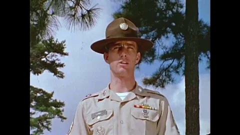 1960s Drill Sergeant trains new recruits... | Stock Video | Pond5