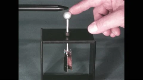 1960s: Experiment with electroscope. Cha... | Stock Video | Pond5