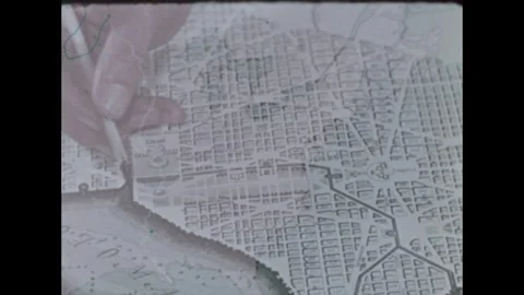 1960s: Hand marking on map. Animated map... | Stock Video | Pond5