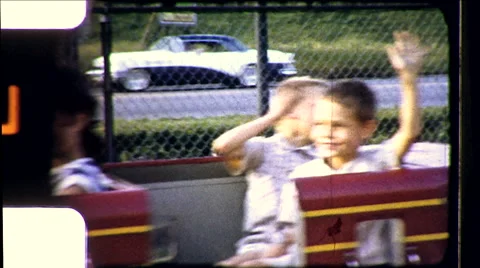 1960s Kids Children Ride Toy Train Amuse... | Stock Video | Pond5