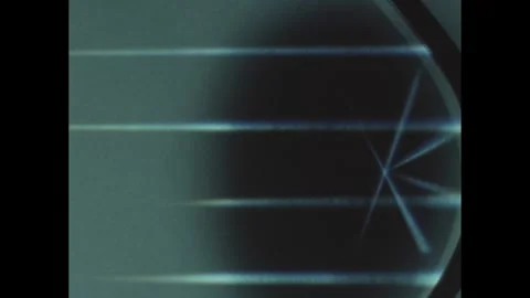 1960s: Light beams reflect off of arched... | Stock Video | Pond5
