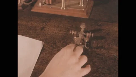 1960s: Man uses telegraph machine. Youth... | Stock Video | Pond5