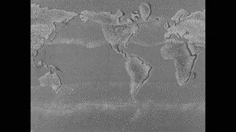 1960s: Map of continents. | Stock Video | Pond5