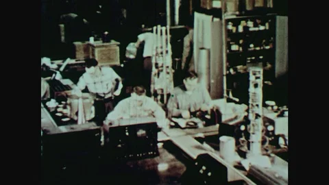 1960s: Men at work in factory building r... | Stock Video | Pond5