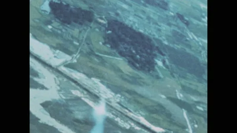 1960s: Missile falls to earth. Explosion... | Stock Video | Pond5