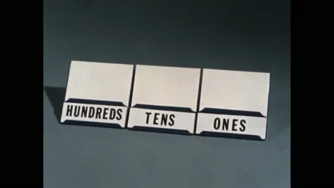 1960s: Number cards on stands. Writing o... | Stock Video | Pond5