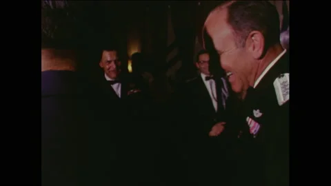 1960s: Officers in uniforms stand talkin... | Stock Video | Pond5