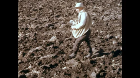 1960s: Pan of man in period costume walk... | Stock Video | Pond5