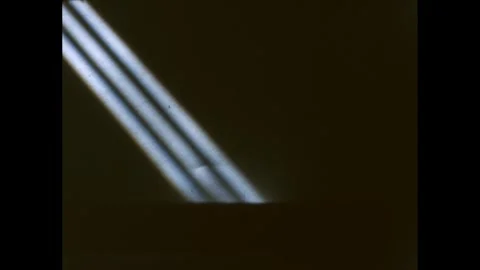 1960s: Parallel beams of bright light, e... | Stock Video | Pond5