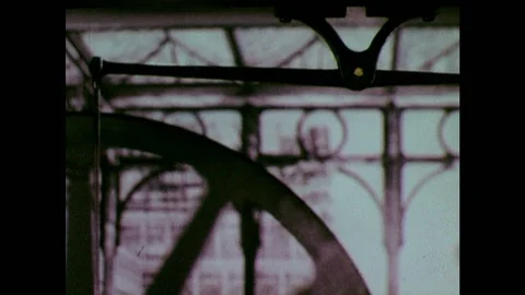 1960s: Parts of machine spin. Animated l... | Stock Video | Pond5