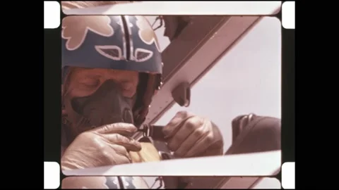 1960s: Pilot in cockpit of fighter jet p... | Stock Video | Pond5