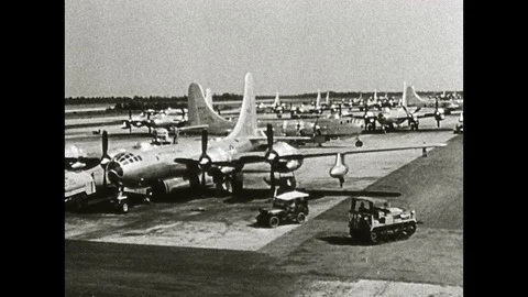 1960s: Planes on airstrip. Close up pan ... | Stock Video | Pond5
