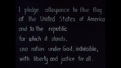 1960s: Pledge of Allegiance sentence wri... | Stock Video | Pond5