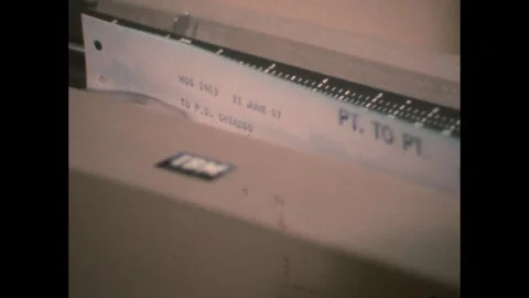 1960s: Printer head moves on teletype pr... | Stock Video | Pond5