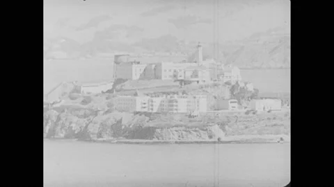 1960s: Prison complex on Alcatraz island... | Stock Video | Pond5