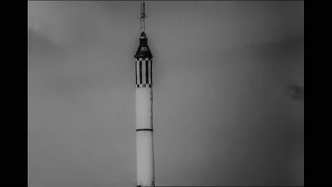 1960s: Rocket launches. Astronaut in co... | Stock Video | Pond5