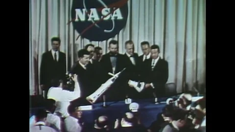 1960s: Scenes from a NASA press conferen... | Stock Video | Pond5