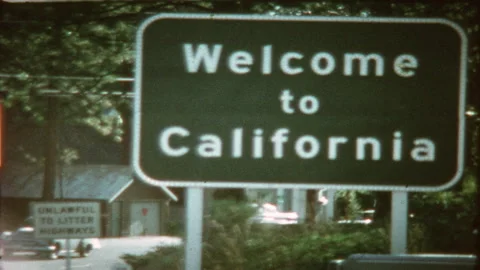 1960s: sign that says Welcome to Califor... | Stock Video | Pond5