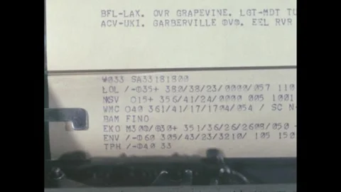1960s: Teletype printers type text and n... | Stock Video | Pond5