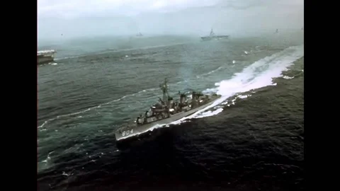 1962 Cold War - cruisers and ships in th... | Stock Video | Pond5