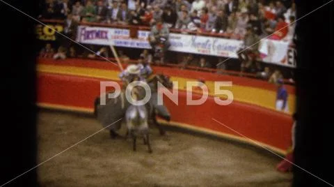 1962:ACAPULCO MEXICO.During Bull Fight Angry Bull Charges Matador's ...