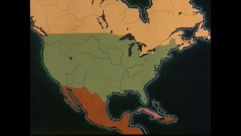 1963 - An animated map is used to situat... | Stock Video | Pond5