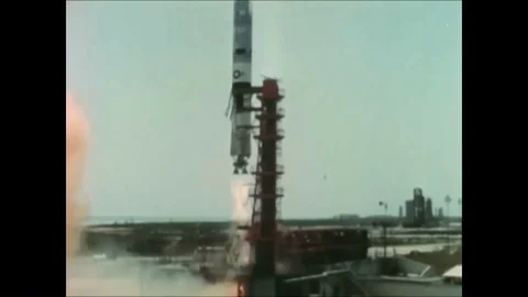 1963 - The staging of a Titan II missile... | Stock Video | Pond5