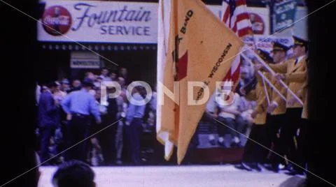 1964:HARVARD ILLINOIS USA.A March Past Parade Are There Handling The ...