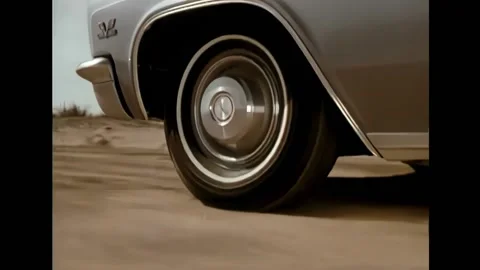 1966 Chevrolet impala front left wheel | Stock Video | Pond5