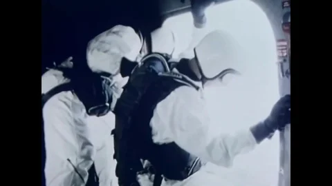 1966 - Soldiers demonstrate free fall pa... | Stock Video | Pond5