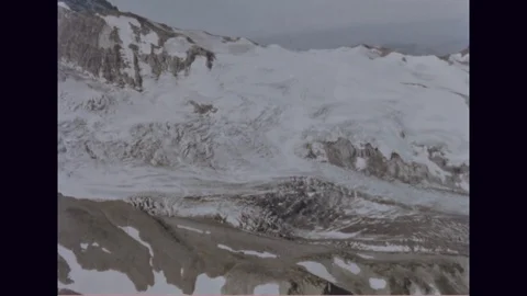 1967 - Glaciers and bedrock on Mount Rai... | Stock Video | Pond5