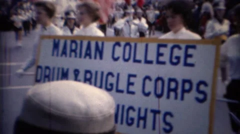 1967: Marian College drum bugle corps ma... | Stock Video | Pond5