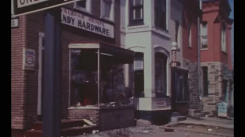 1968 - Storefronts with broken windows i... | Stock Video | Pond5