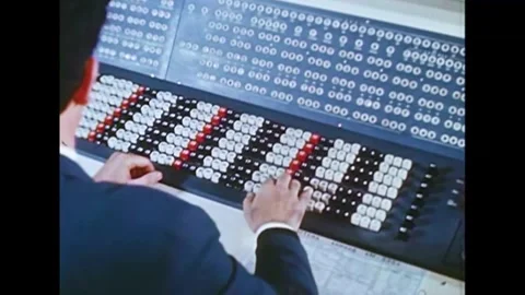 1968 - Technicians work in a Soviet spac... | Stock Video | Pond5