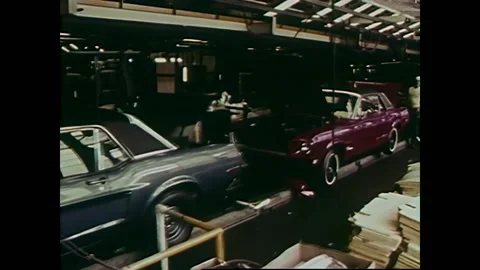 1968 USA - Ford Mustang assembly line | Stock Video | Pond5