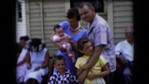 1969: California. A Family Poses For A P... | Stock Video | Pond5