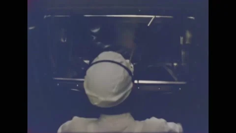 1969 - NASA scientists work in a vacuum ... | Stock Video | Pond5