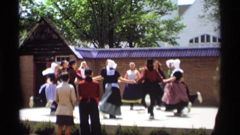 1969: traditional folk dancers dance in ... | Stock Video | Pond5