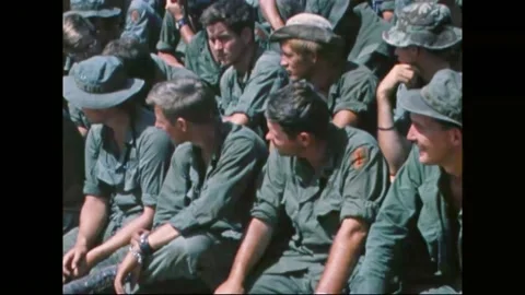 1969 - US Army infantrymen are briefed b... | Stock Video | Pond5