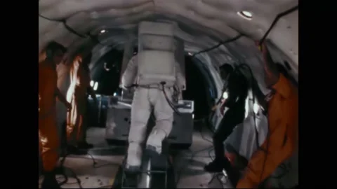 1970 - Astronaut Jim Lovell ingresses th... | Stock Video | Pond5
