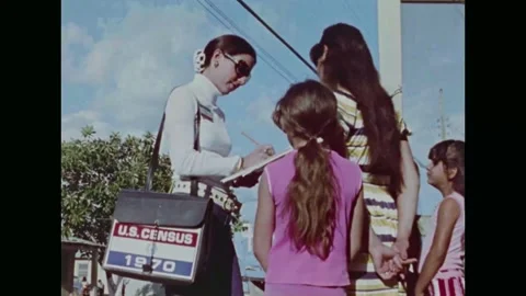 1970 - A female census taker shows up at... | Stock Video | Pond5