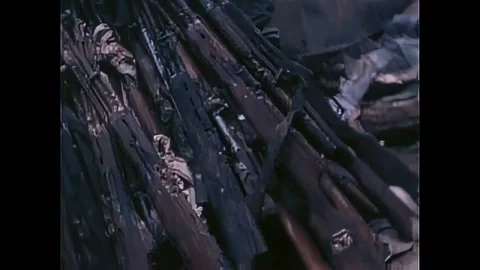 1970 US army - old rusty machine guns | Stock Video | Pond5