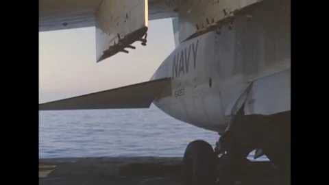 1970 - A US Navy pilot gets out of his A... | Stock Video | Pond5