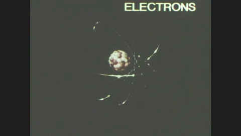 1970s: Animation of atom. The word Elect... | Stock Video | Pond5