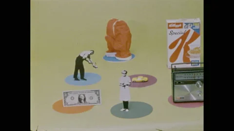 1970s: Animation of money exchanging for... | Stock Video | Pond5