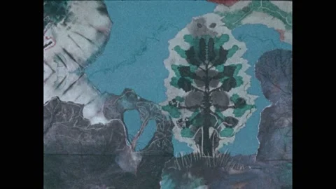 1970s: Animation, panning shots of abstr... | Stock Video | Pond5